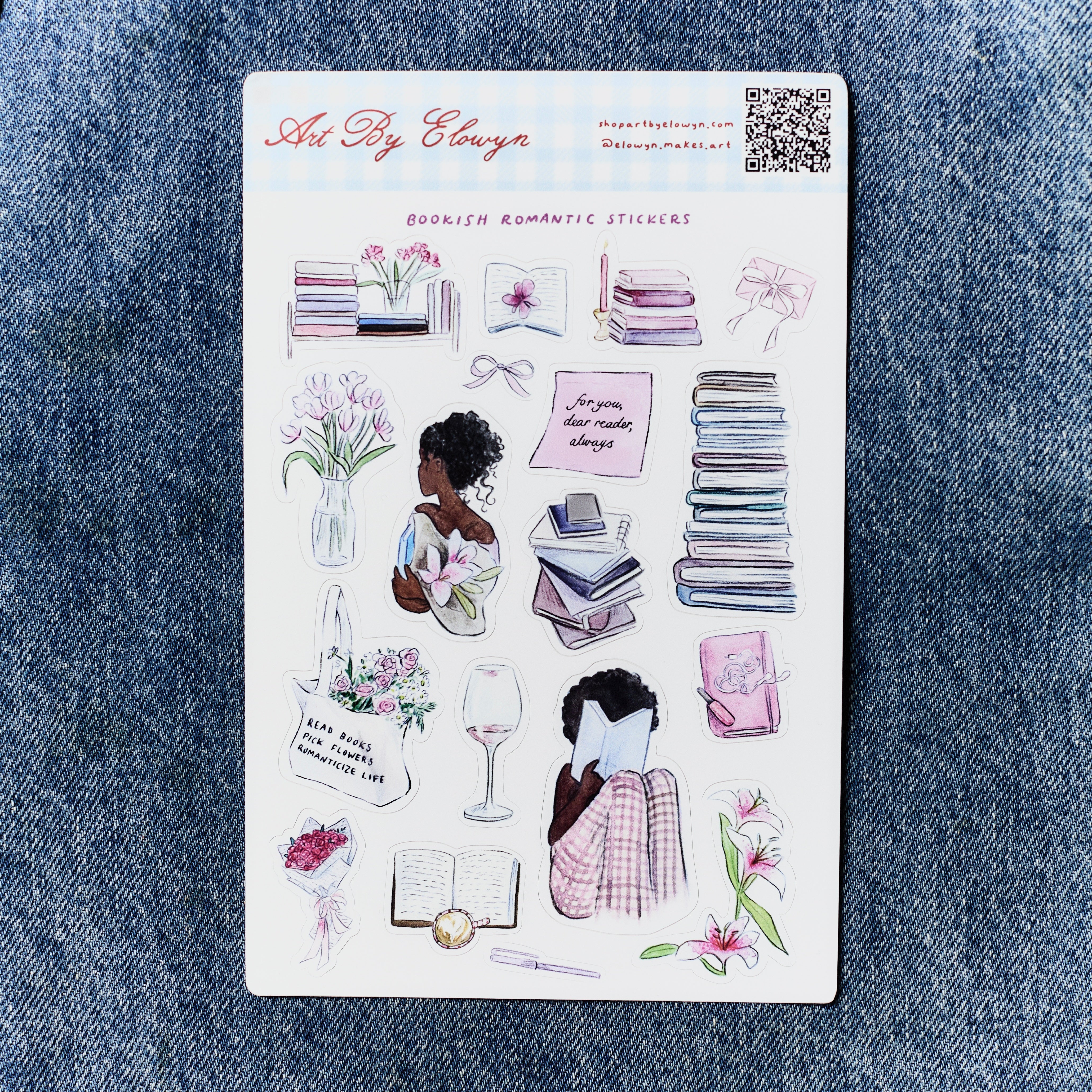 Bookish Romantic Sticker Sheet - Watercolor Stickers for Book Lovers ...